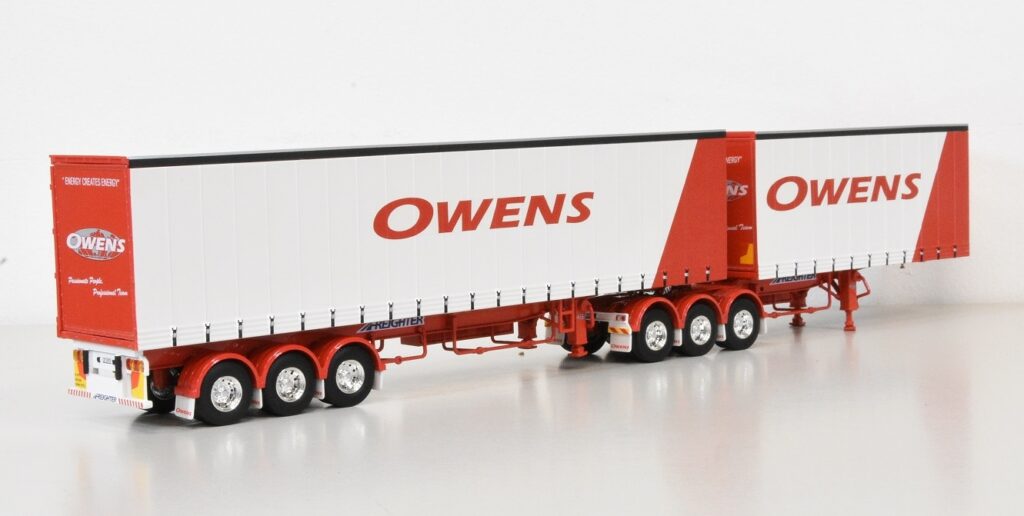1:50 Scale Freighter T-Liner B-Double Trailers - Owens